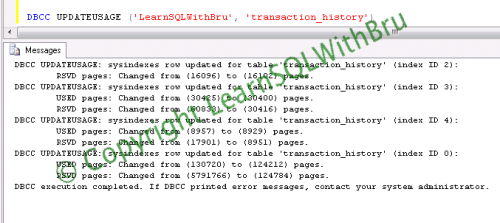 Using DBCC UPDATEUSAGE to correct inaccuracies | Learn SQL With Bru